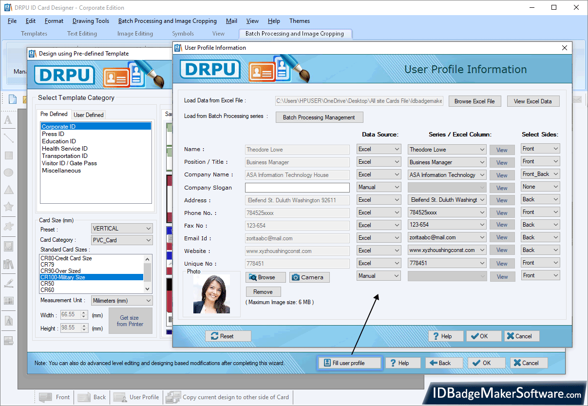 Screenshots of ID Cards Maker (Corporate Edition) to know how to design ...